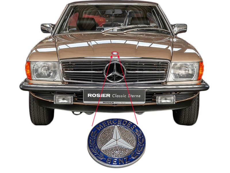 NOS aluminum emblem for Mercedes R107 hood – TOP CLASSIC PARTS LLC